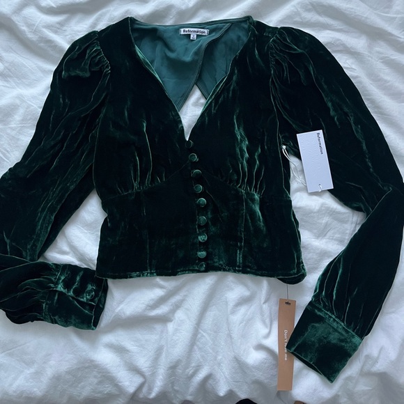 Reformation | Tops | Reformation Henning Velvet Top | Poshmark